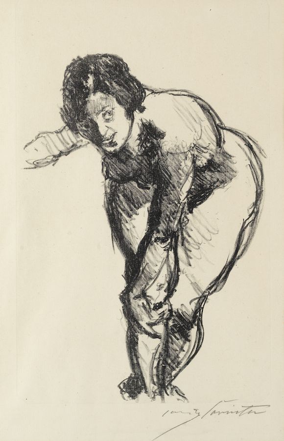 Bonhams : Lovis Corinth (German, 1858-1925) Gebeugter Akt Lithograph printed in black, 1916, on ...