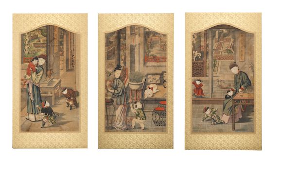 Bonhams : A rare set of three Suzhou prints Qianlong, by Guan Ruiyu (3)