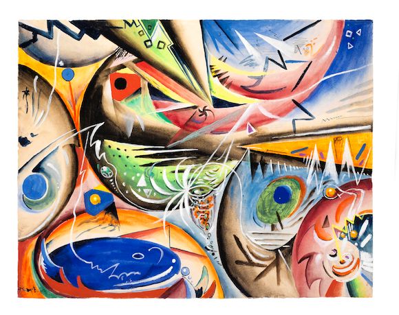 Bonhams : RUDOLF BAUER (1889-1953) Untitled (Executed circa 1922)