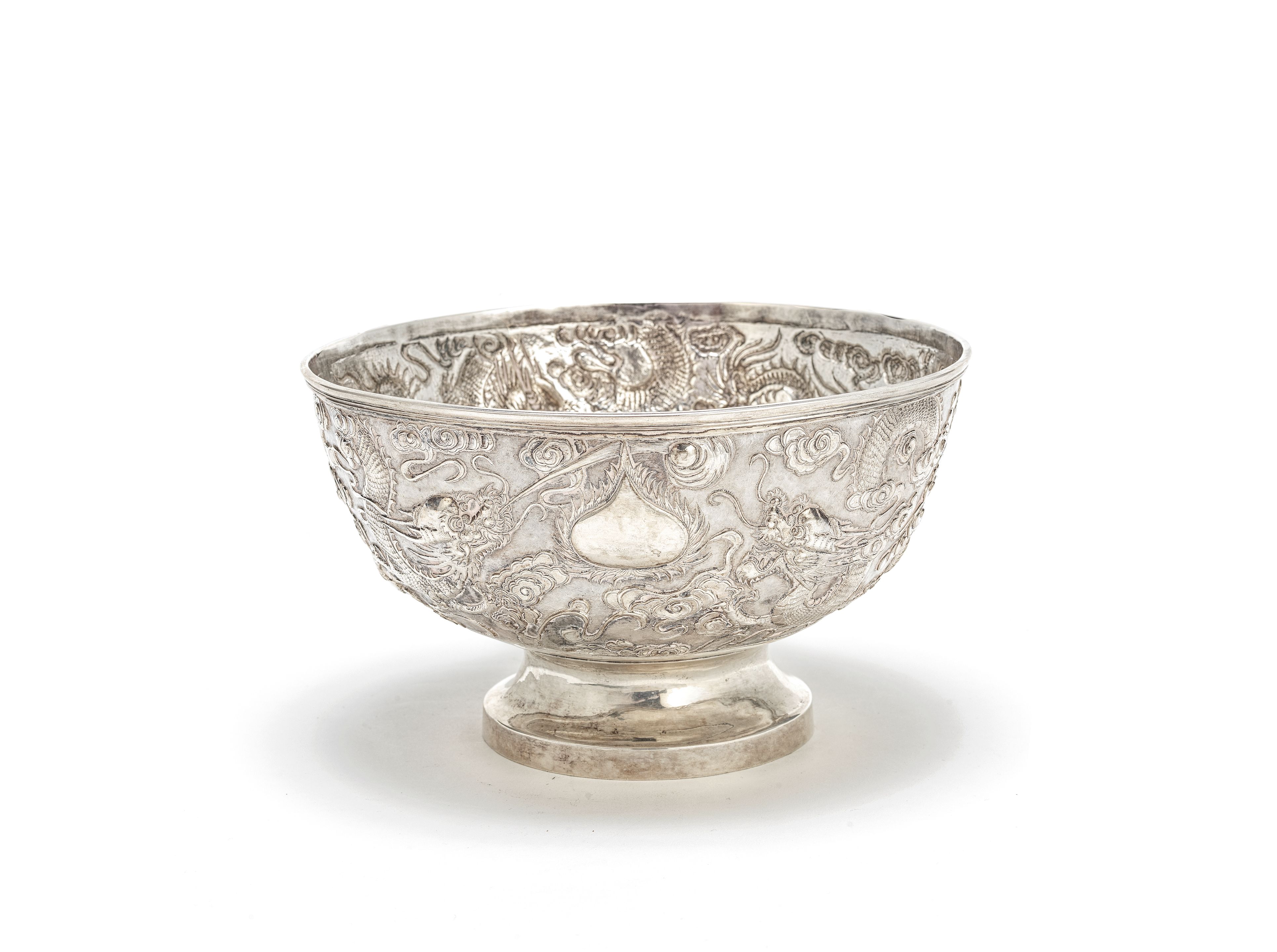 Bonhams : A Chinese export repoussé silver bowl Late 19th/early 20th ...