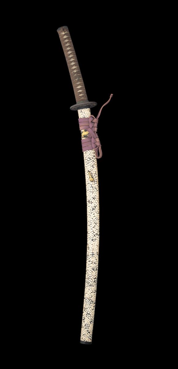 Bonhams : A koshira-e (set of mounts) for a katana (long sword) The ...