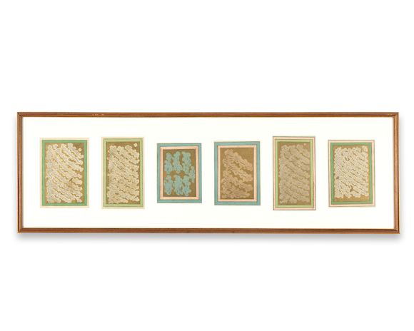 Bonhams : Six calligraphic album pages in shikasteh, including two ...