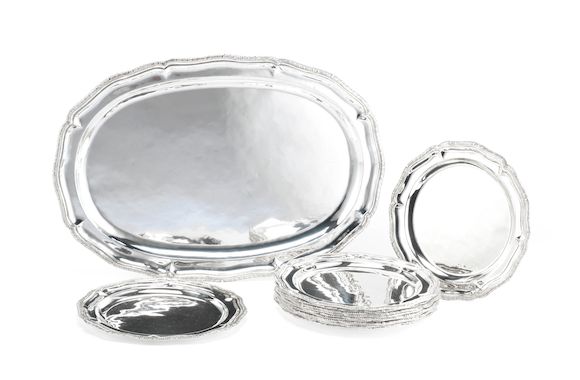 Bonhams : A set of twelve Mexican silver plates with accompanying ...