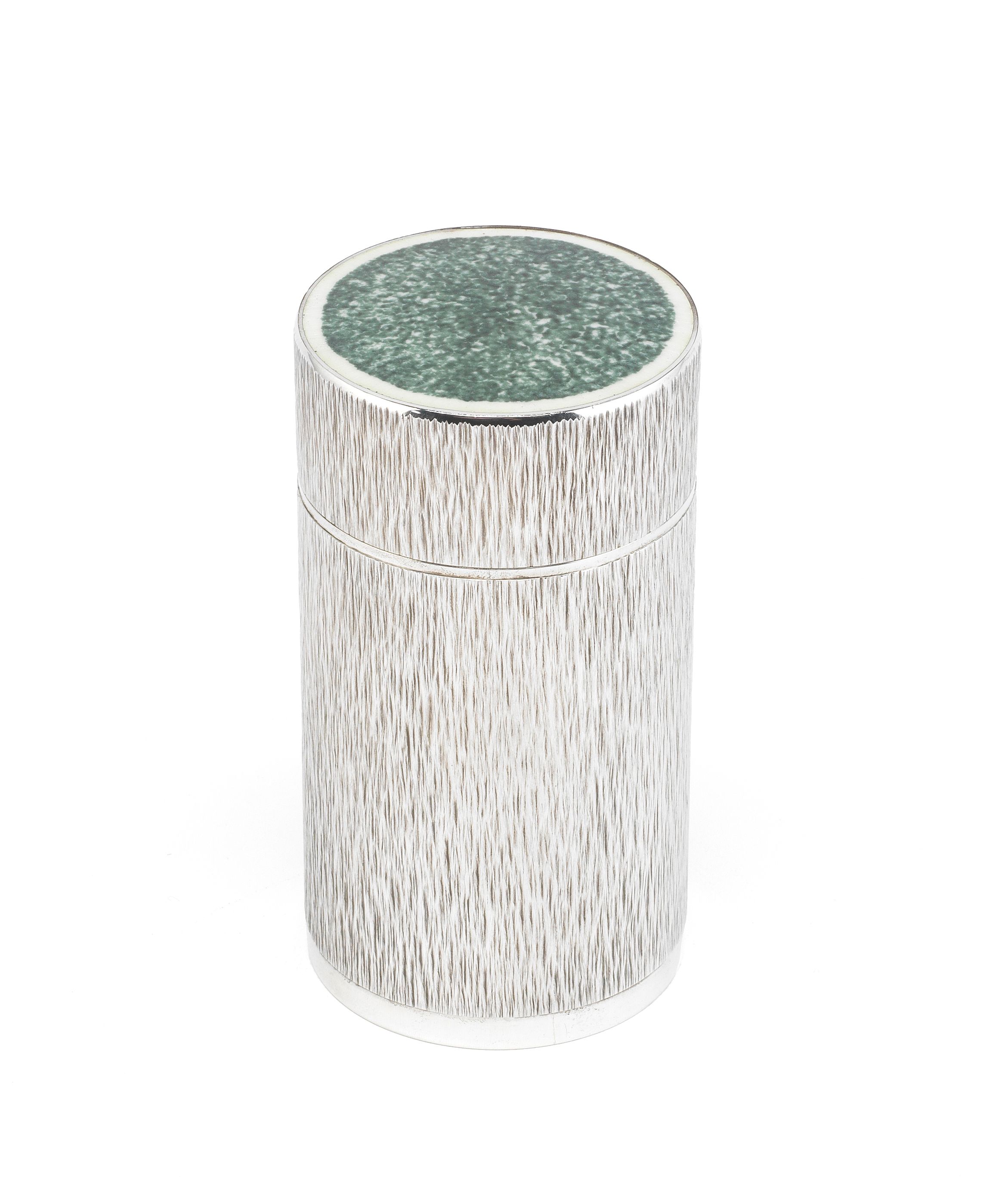 Bonhams : GERALD BENNEY a silver and enamel cigar canister London 1973
