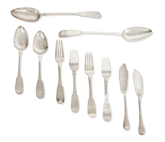 Bonhams : A collection of George III and George IV flatware, various ...