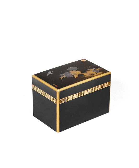Bonhams : A black-lacquer rectangular tebako (accessory box) and a ...