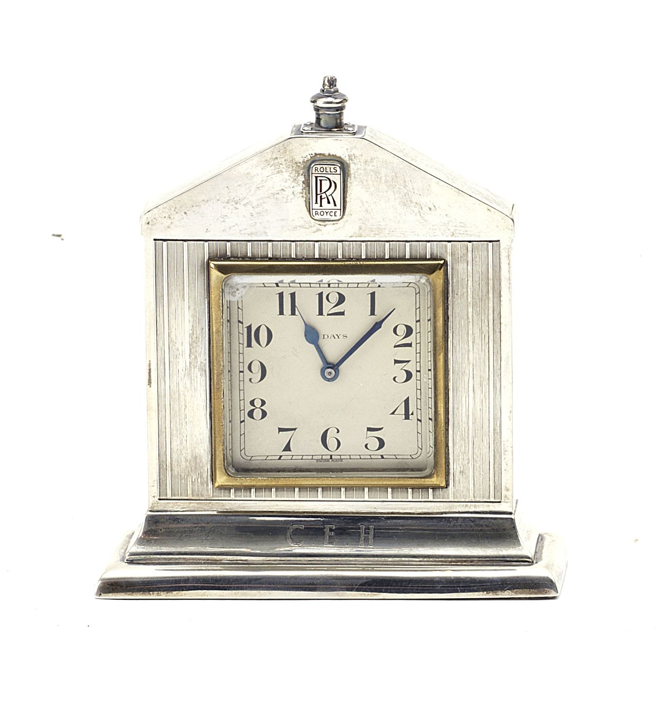 Bonhams Cars : A Rolls-Royce sterling silver desk clock by Saunders ...