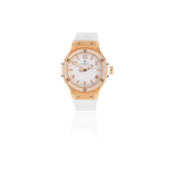 Bonhams : Hublot. An 18K gold, ceramic and titanium diamond set quartz ...
