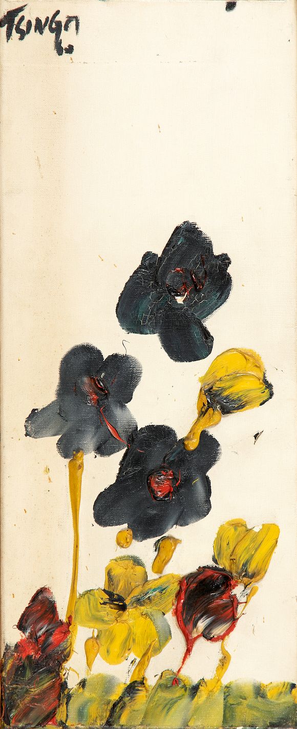 Bonhams : Thanos Tsingos (Greek, 1914-1965) Flowers in white background ...