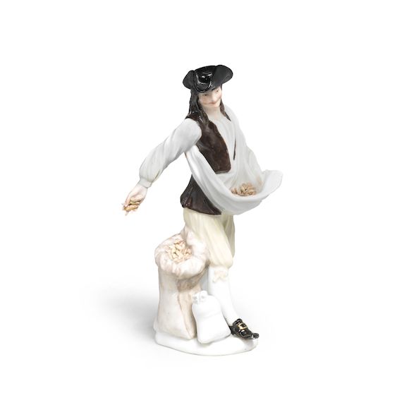 Bonhams : A Meissen figure of a sower, mid 18th century