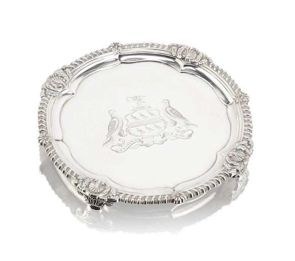 Bonhams : A George III silver salver from the Onslow service Paul Storr ...
