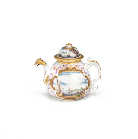 Bonhams : A Meissen KPM teapot and cover, circa 1726-30
