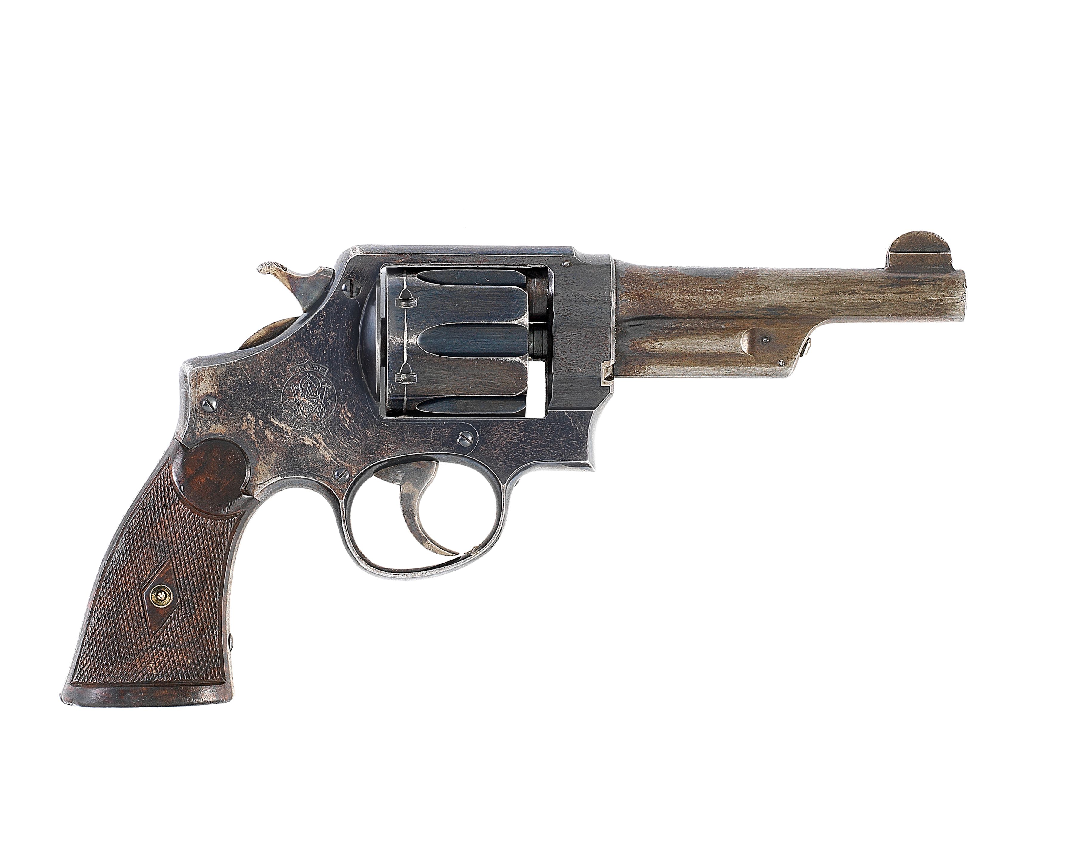 A .44 (S&W Special) 'Triple Lock Hand Ejector' revolver by Smith ...