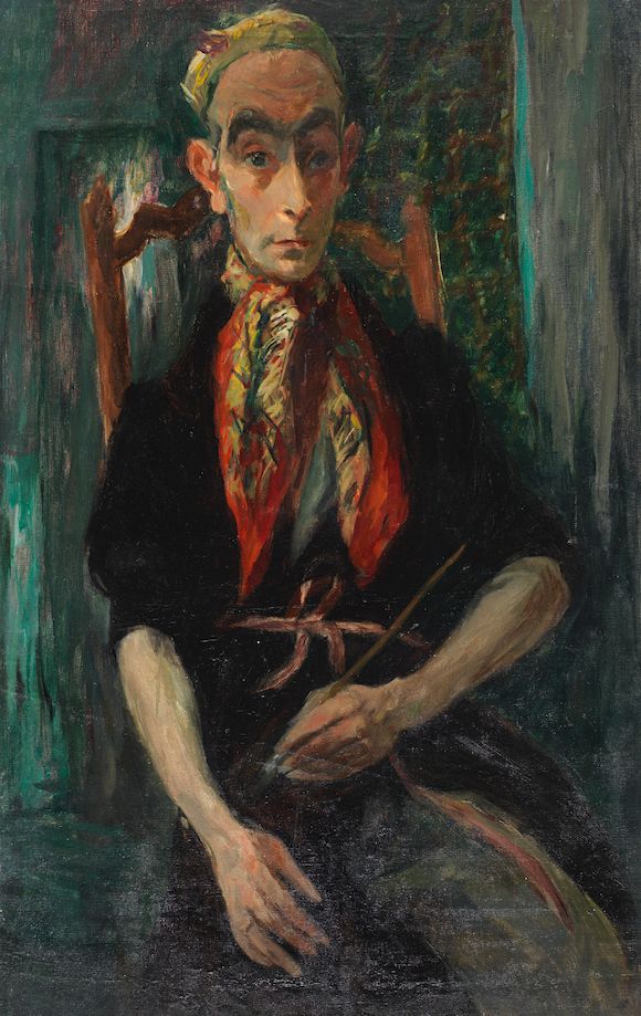 Bonhams : Jacques Chapiro Autoportrait au miroir Oil on canvas 89 x 55 cm