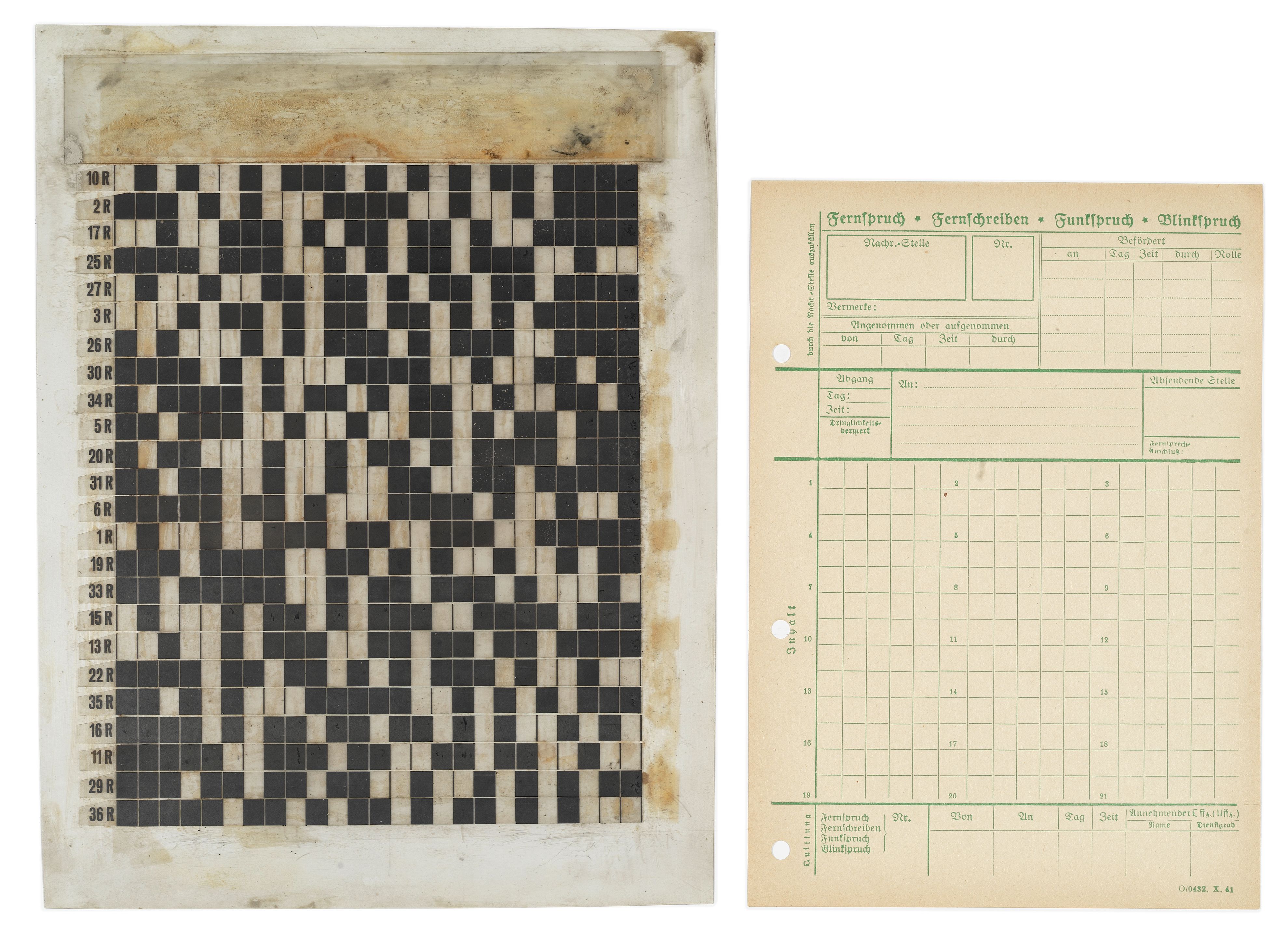Bonhams : A Rasterschluessel 44 Strip Code Sheet, German, Mid 20th ...