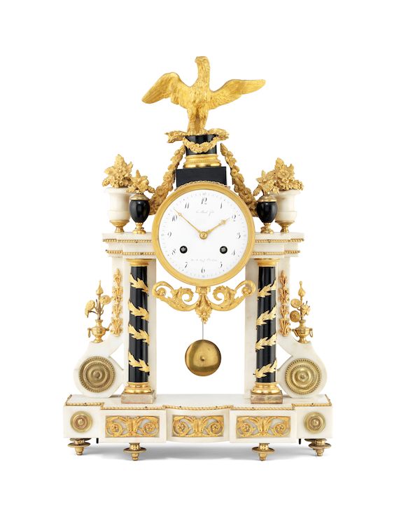 Bonhams : A late 18th century French marble and ormolu mantel clock Le ...
