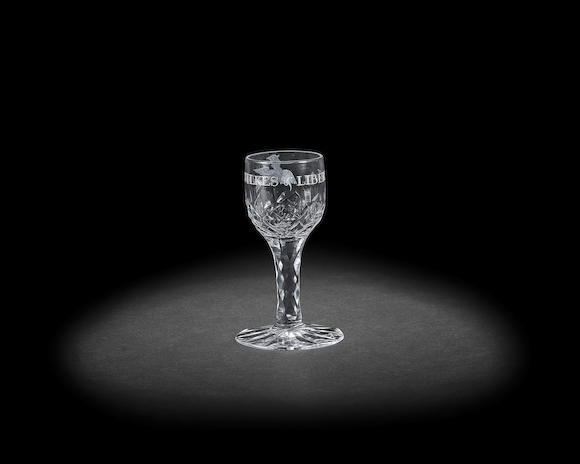 Bonhams An Engraved Political Commemorative Facet Stem Wine Glass