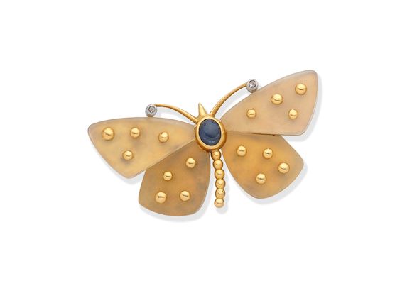 Bonhams : CARTIER: A GEMSET MOTH BROOCH