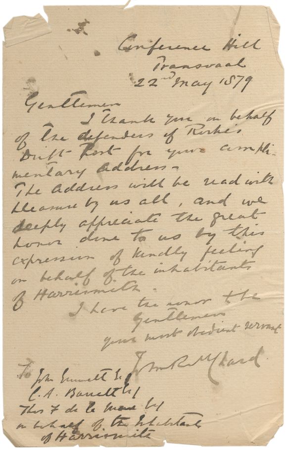 Bonhams : CHARD (JOHN) Autograph letter signed ("John R.M. Chard"), to ...