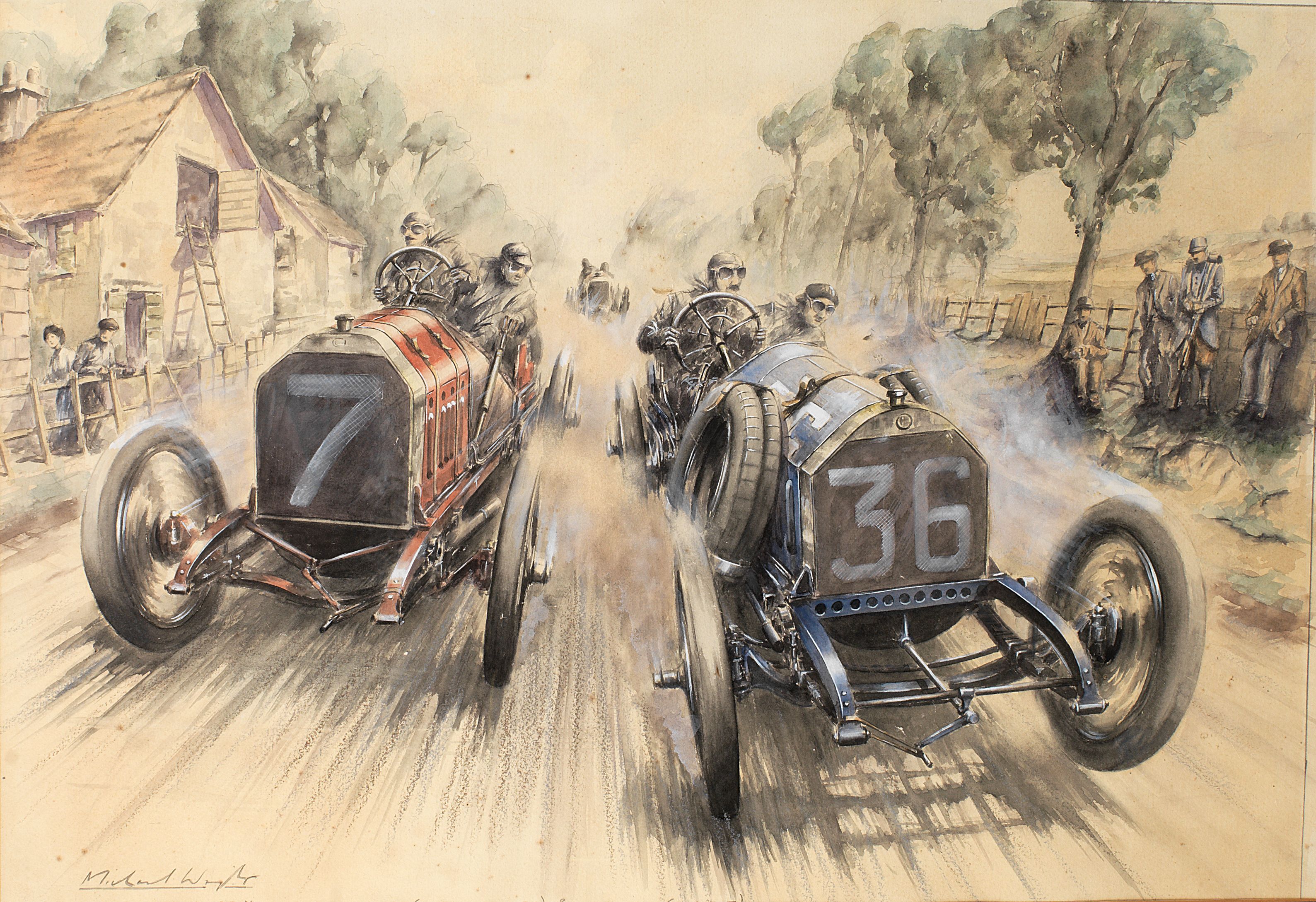 Bonhams Cars : Michael Wright (British 1935- ), '1908 French Grand Prix',