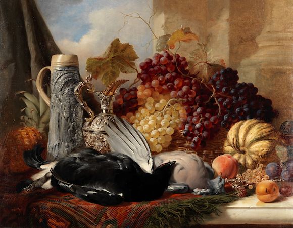Bonhams : William Duffield (British, 1816-1863) Still life of fruit and ...