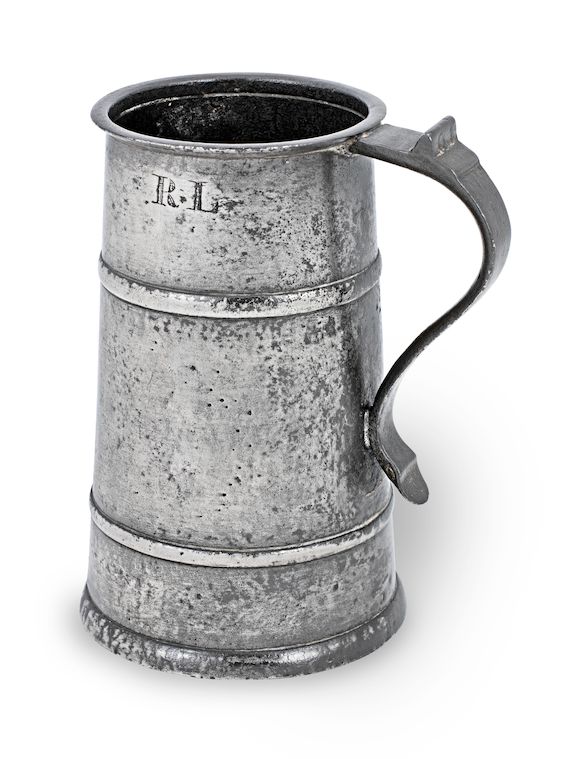 Bonhams : A fine William & Mary pewter two-banded tavern pot, circa 1690