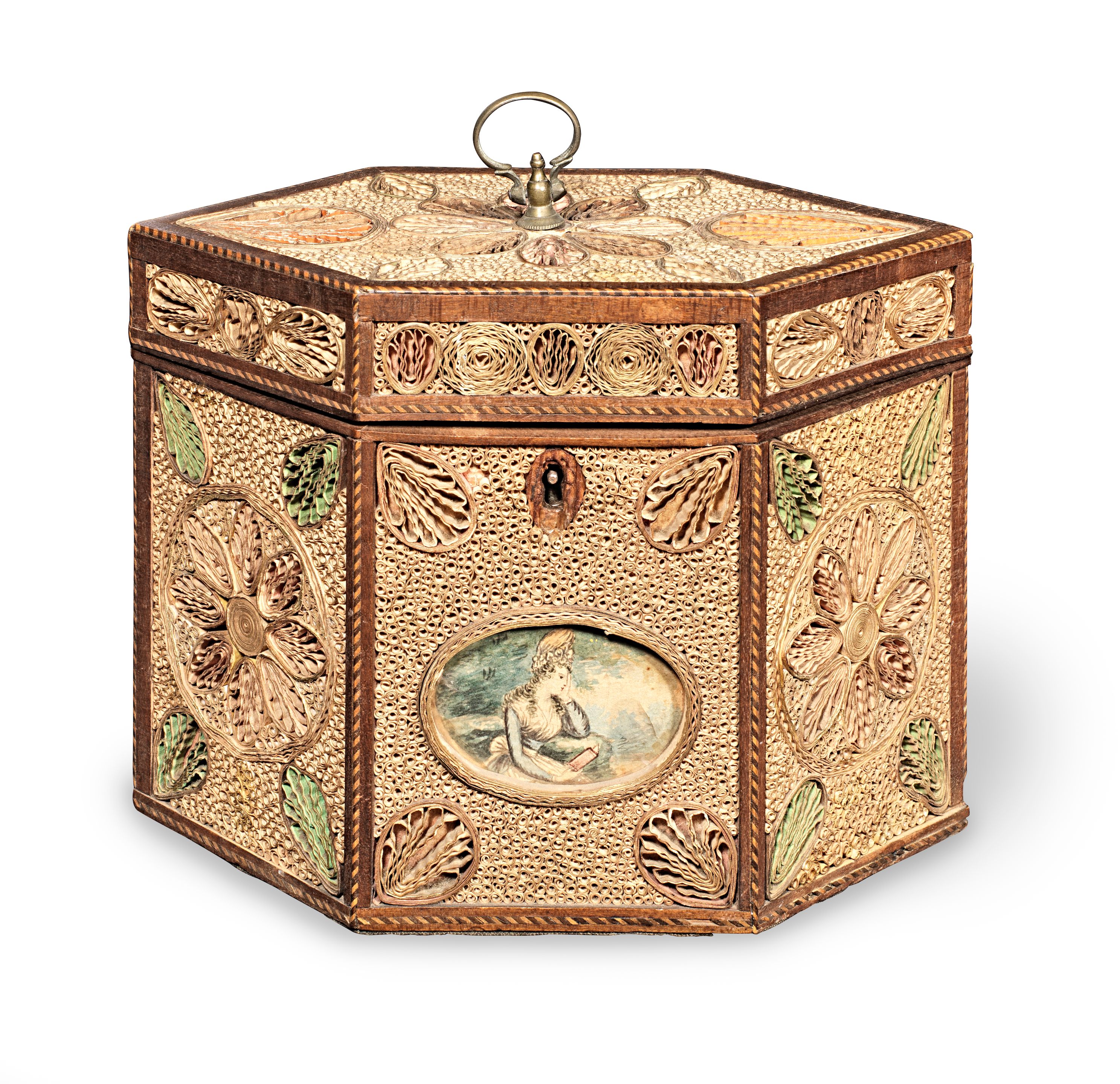 Bonhams : A rolled paper tea caddy