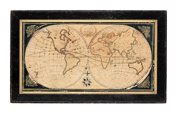 Bonhams : A Regency needlework: 'A Map of the World', dated 1810