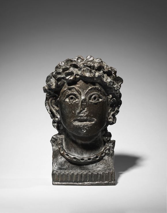 Bonhams : ANDRÉ DERAIN (1880-1954) Tête de femme au collier 38.6cm (15 ...