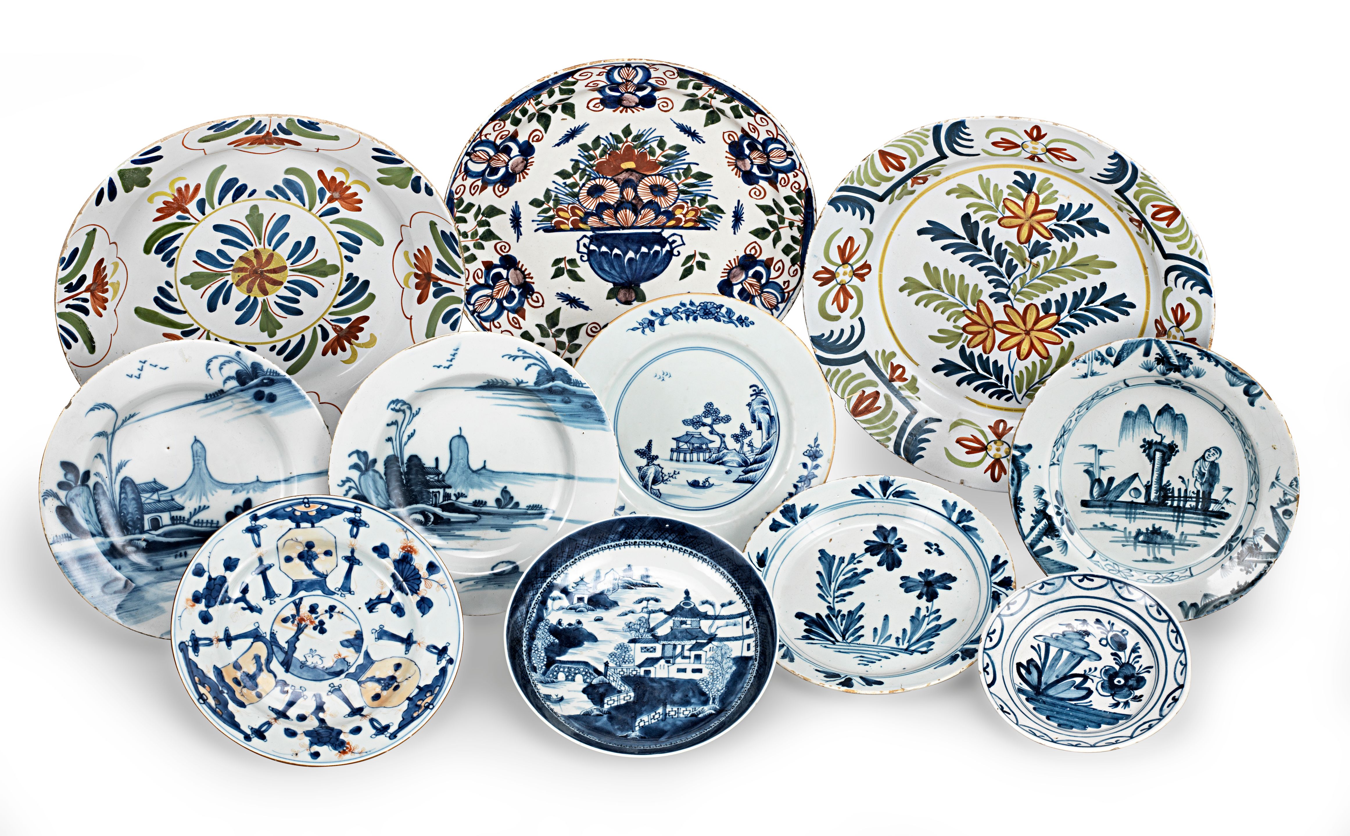 Bonhams : A group of 18th/19th century Delftware dishes,