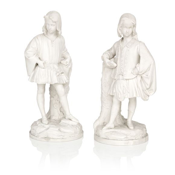 Bonhams : Two Minton parian figures of Lord Ronald Gower and Lord ...