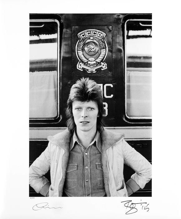 Bonhams : Geoff MacCormack (English, b.1947) David Bowie in front of ...