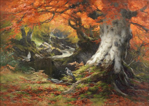 Bonhams : Alfred Oliver (British, active 1886-1921) A woodland glade