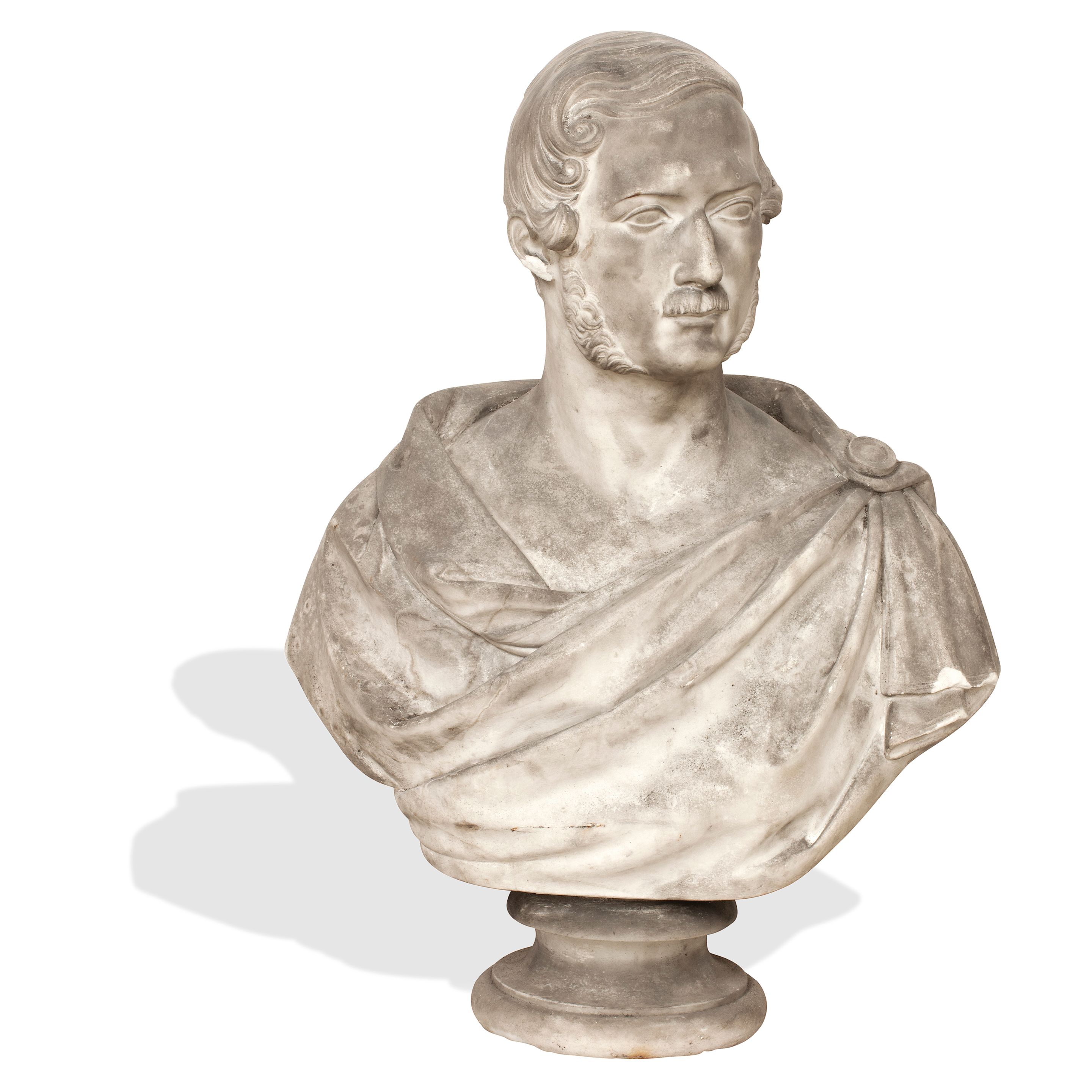 Bonhams : A mid-19th century white marble bust of Prince Albert By John ...