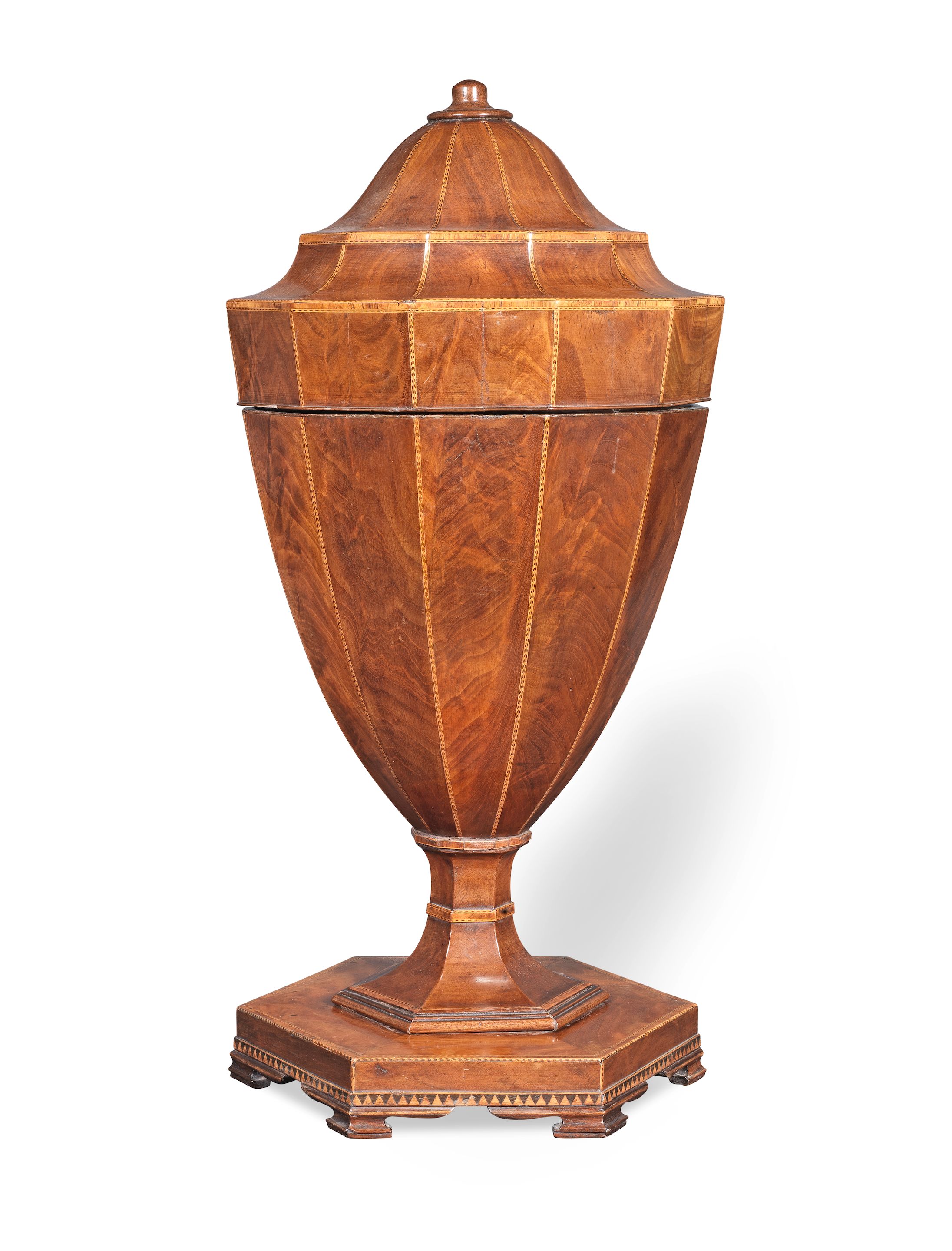 Bonhams : A George III crossbanded mahogany and herringbone and chequer ...