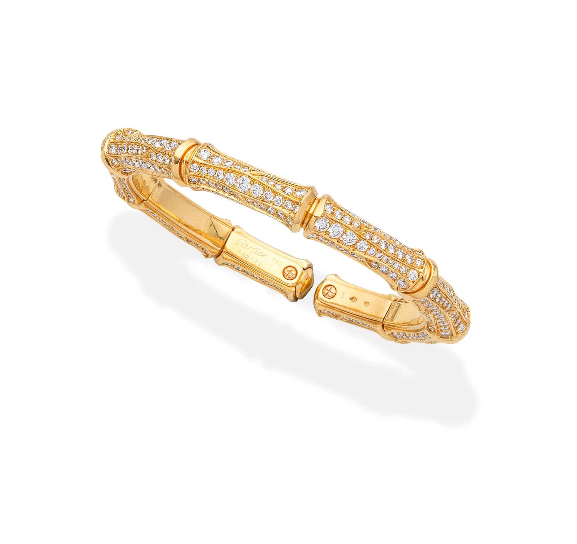 Bonhams : CARTIER DIAMOND 'BAMBOO' BANGLE
