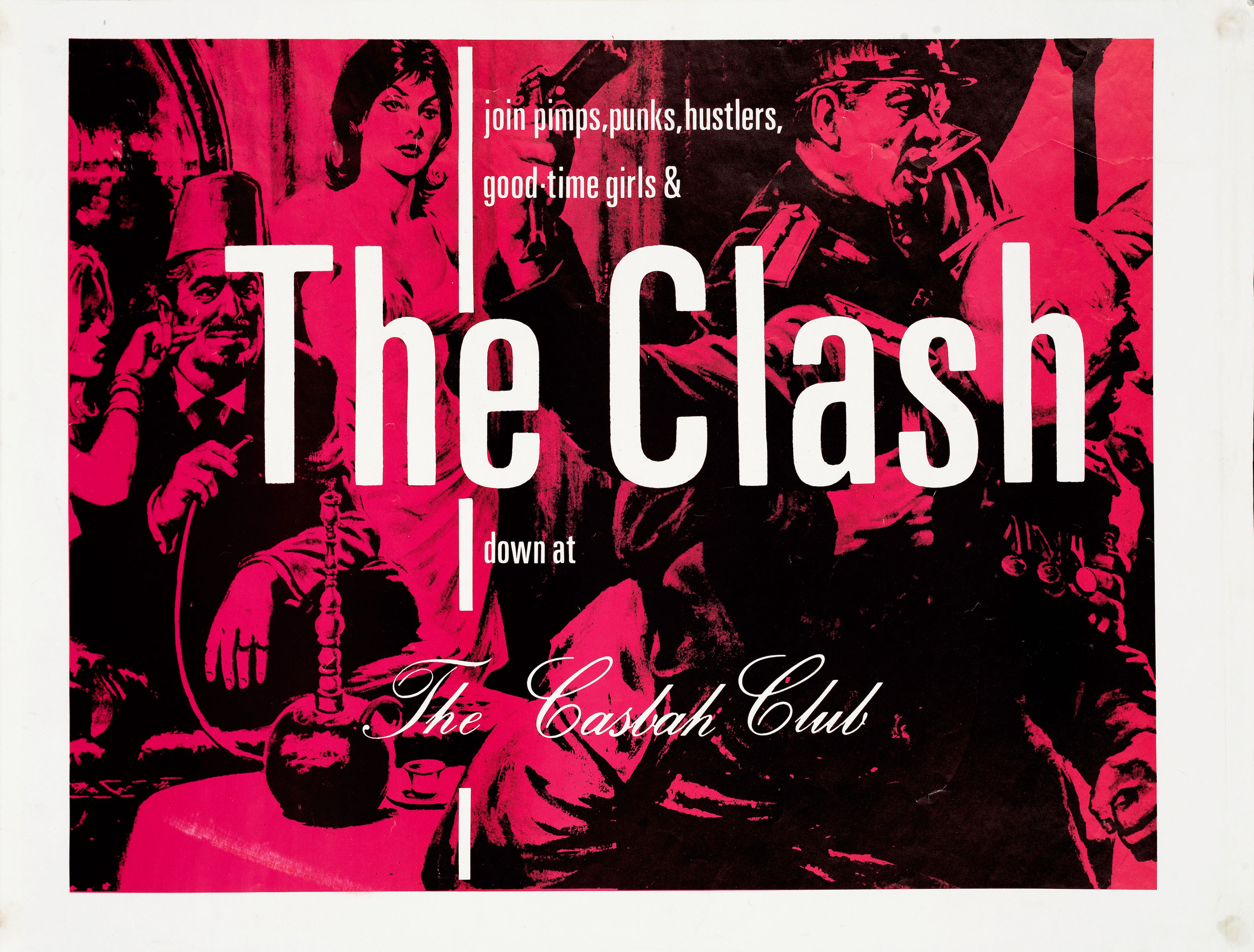 Bonhams : The Clash a promotional poster for Down at The Casbah, 1982,
