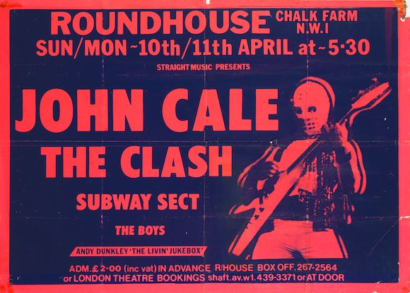 Bonhams : John Cale/The Clash An original concert poster, 10th & 11th ...