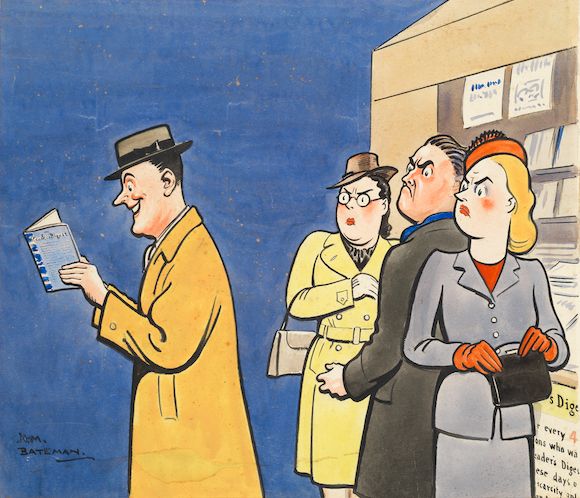 Bonhams : BATEMAN (H.M.) Original artwork for cartoon depicting a man ...