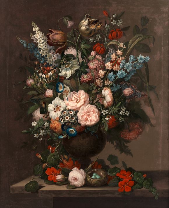 Bonhams : Jan Evert Morel I (Amsterdam 1777-1808) Still life of flowers