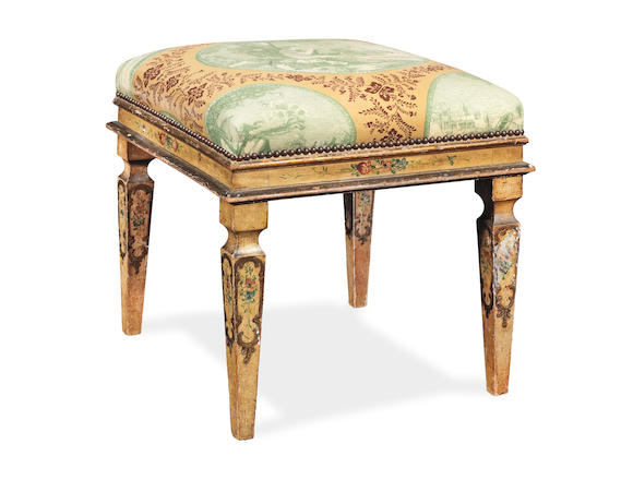 Bonhams An Italian Polychrome Decorated Stool In The Late 18thearly