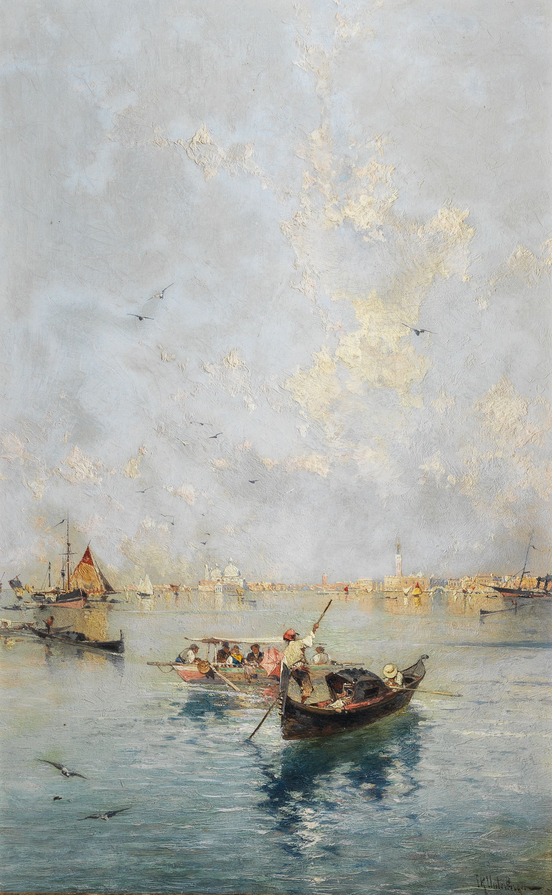 Bonhams : Franz Richard Unterberger (Austrian, 1838-1902) On the Lagoon ...