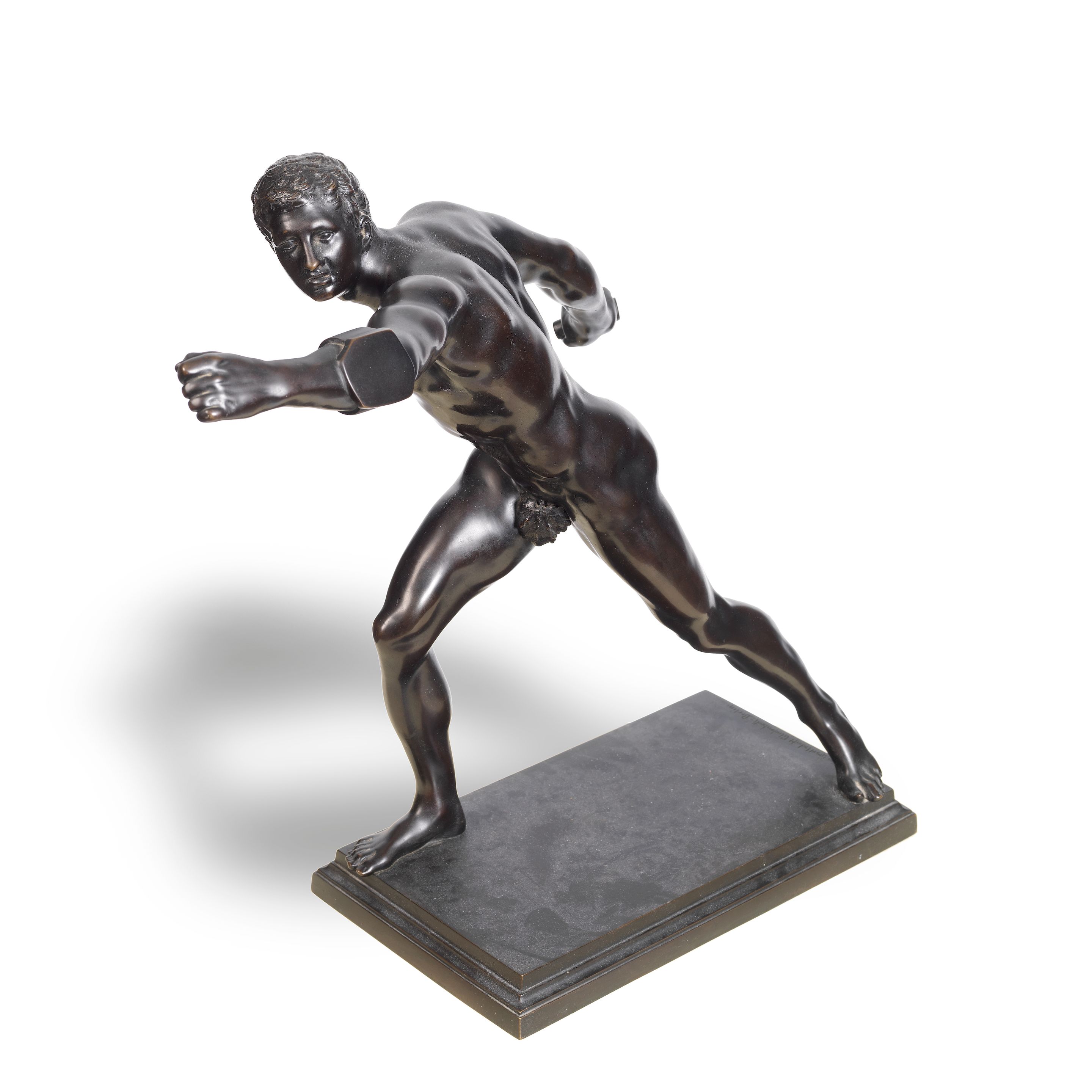 Bonhams : A late 19th / early 20th century German bronze model of the Borghese gladiator after ...