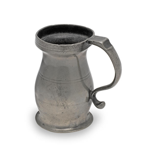 Bonhams A George Iii Pewter Oews Half Pint Lidless Baluster Measure