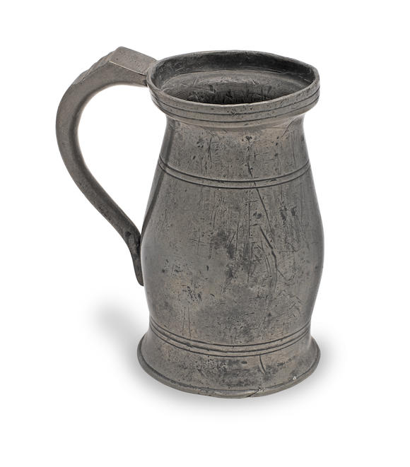 Bonhams A George Iii Pewter Oews Half Gill Lidless Baluster Measure
