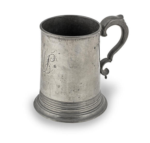 Bonhams A George Iii Pewter Oews Pint Mug Circa 1810