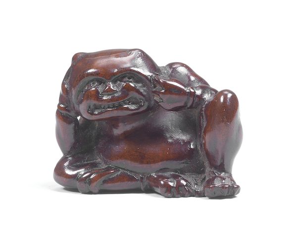 Bonhams : A netsuke of an oni (demon) By Miwa, Edo, Edo period (1615 ...