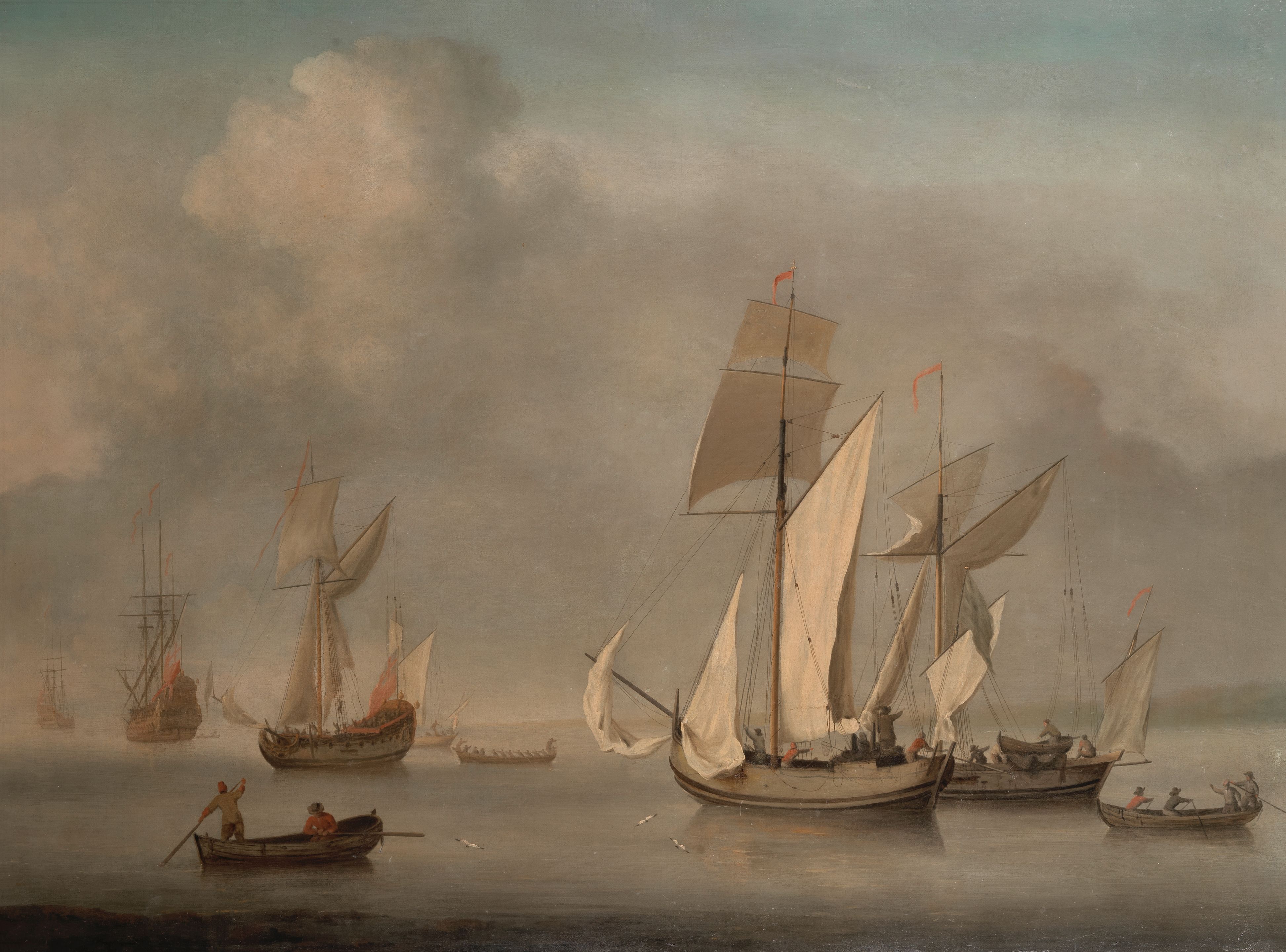 Bonhams : Charles Brooking (London 1723-1759) A royal yacht, men o'war ...