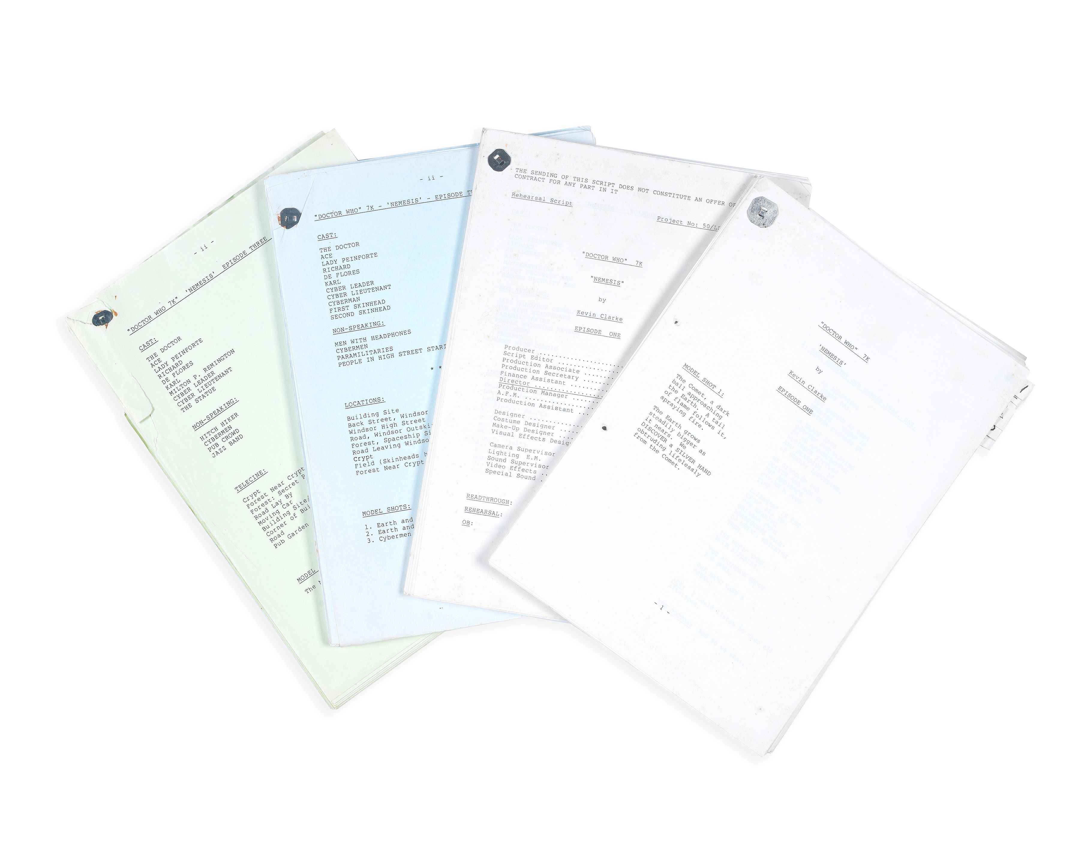 Bonhams : Doctor Who A collection of scripts for Nemeses, BBC, 1988, 4