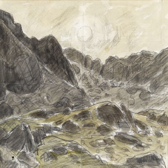 Bonhams : Sir Kyffin Williams R.A. (British, 1918-2006) Cwm Idwal (with ...